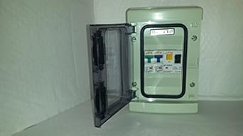 garage consumer unit IP65 2 way fuse box fitted with RCD 40amp 30ma +6 ...