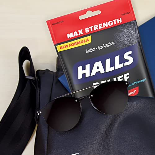 Halls Relief Max Strength Extra Strong Menthol Throat Drops, 12 Packs ...