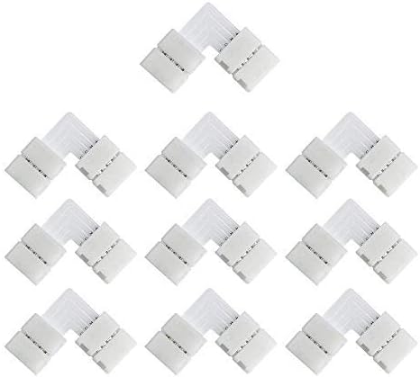 OMALOO 10 Pack 4 Pin L-Shape LED Strip Connector Right Angle Corner ...