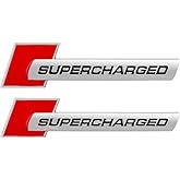 Amazon.com: 2X Metal Supercharged Logo Car Emblem Premium Auto Badge ...