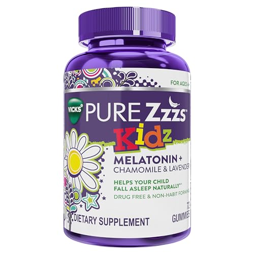 ZzzQuil VICKS Pure Kidz, Melatonin Sleep Aid Gummies for Kids and ...