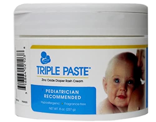 Triple Paste Diaper Rash Cream, Hypoallergenic Medicated Ointment for ...