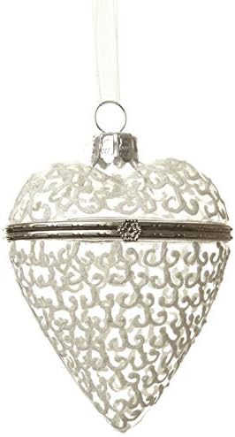 Clear Glass HEART Hinged Opening Christmas Tree Gift Bauble - ideal for ...