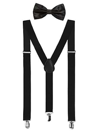Amazon.com: Satinior Suspender Bow Tie Set Clip On Y Shape Adjustable ...