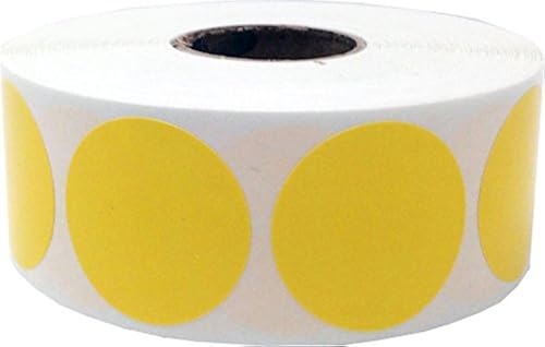 Yellow Color Coding Labels for Organizing Inventory 1 Inch Round Circle ...