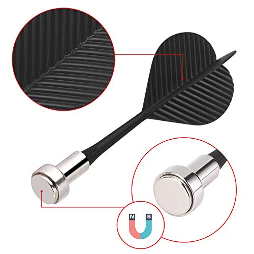 Accmor 24 Pcs Magnetic Darts, Plastic Darts Replacement Dart for Magnet Dartboard, Magnetic ...