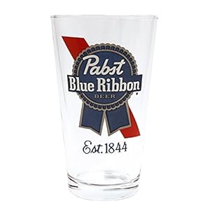 Amazon.com | Pabst Blue Ribbon PBR Glass Set of 2 Glasses: Mixed ...