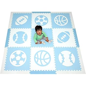 Amazon.com : Baby Play Mat- SoftTiles Sports Theme Playmat - Football ...