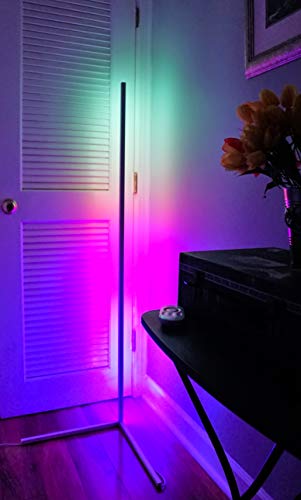 Modern Corner LED Floor Lamp with Color Change RGB Lighting, Touch ...