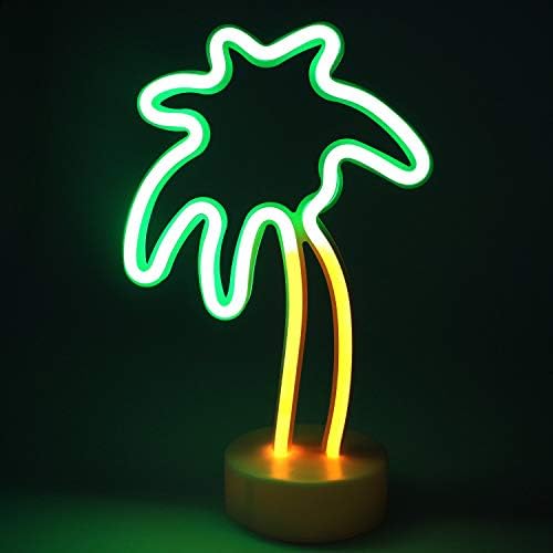 XIYUNTE Coconut tree Neon Light Sign, LED Coconut tree Neon Sign with ...