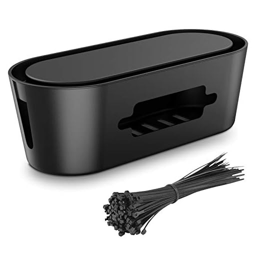 Cable Tidy Box, Madream Cable Box Tidy with 100 Cable Ties 32x13x11cm ...