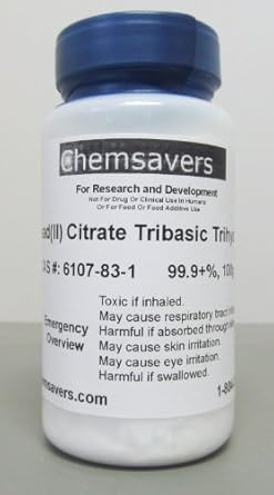 Lead(II) Citrate Tribasic Trihydrate, 99.9+%, Certified, 100g: Lab Chemicals: Amazon.com ...