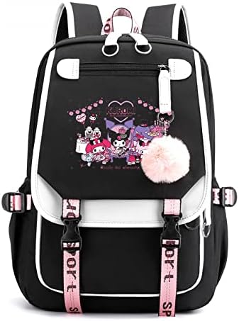 Goodern Kawaii Backpack for Girls My Melody Kuromi Backpack with USB ...