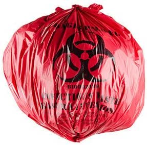 Amazon.com: Red Isolation Infectious Waste Bag/Biohazard Bag Linear Low ...