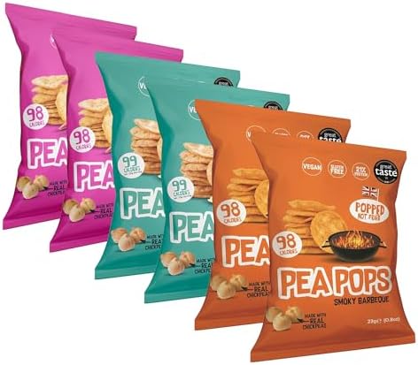 Pea Pops Healthy Protein Chips - Delicious Chikpea Crisps Less Fat, Low ...