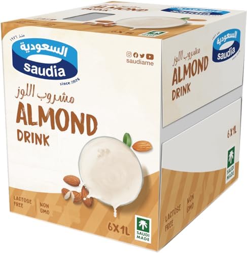 Saudia Almond Drink, 1L - 6 Pack | Dairy-Free, Plant-Based Milk ...