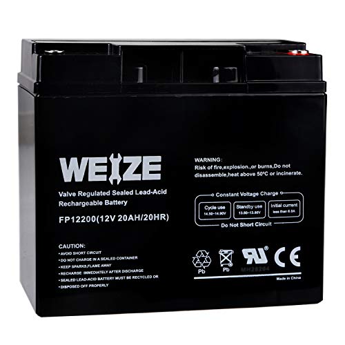 Weize 12V 20Ah Lead Acid Battery Replace Ub12200 Fm12200 6Fm20 Exp12200 ...