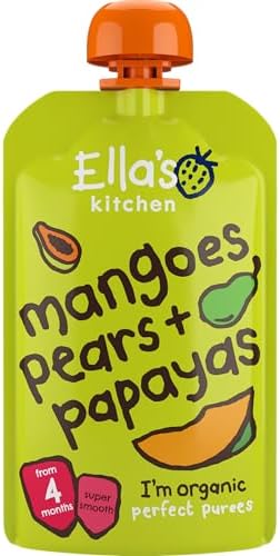 Ella's Kitchen Organic Super Smooth Mangoes, Pears and Papayas Puree, 4 ...