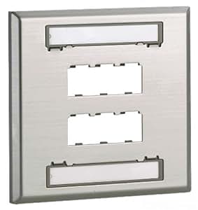 Panduit CFPL6S-2GY 2-Gang 6-Port Faceplate, Stainless Steel - Outlet ...