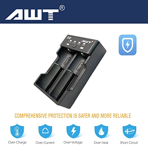 AWT 18650 Battery Charger Universal Smart 18650 Charger for 3.7V ...