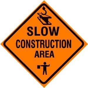 Amazon.com: SLOW CONSTRUCTION AREA caution street sign : Home & Kitchen