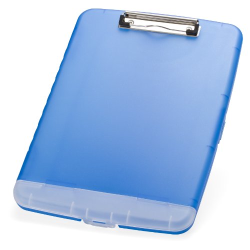 Officemate Slim Clipboard Storage Box, Translucent Blue (83304) - Bry ...