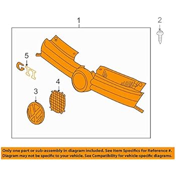 Amazon.com: 5K0-853-665-C-9B9 2010-2014 Volkswagen GTI Outer Grille ...