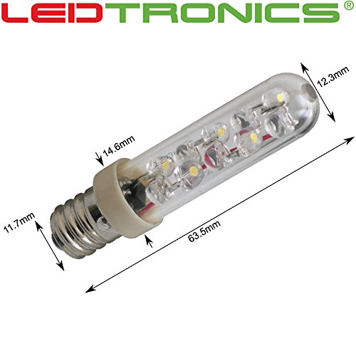 LED T4 Tube Bulb, E12 Candelabra Base, Warm White, 120Vac, 2pc/Pkg