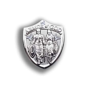 Amazon.com: Whole Armor of God Shield Collectible Lapel Pin (Silver) or ...