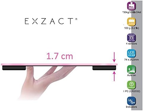 EXZACT Digital Bathroom Scale/Electronic Weighing Scale – Ultra Slim 1. ...