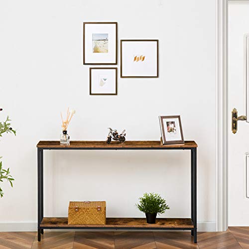 HOOBRO Console Table, 47.2" Narrow Entryway Table, Industrial Sofa ...