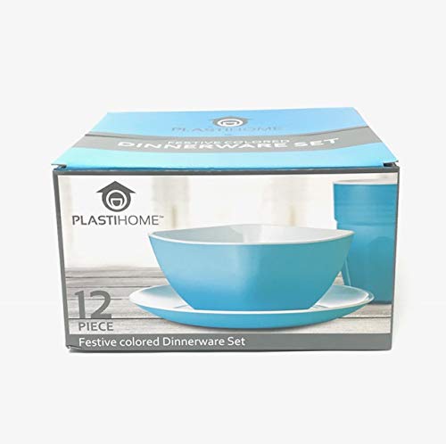 PLASTI HOME Reusable Plastic Dinnerware Set 12pcs Ideal For Kids Fancy Hard Plastic Plates plasti-home-reusable-plastic-dinnerware-set-12pcs-ideal-for-kids-fancy-hard-plastic-plates