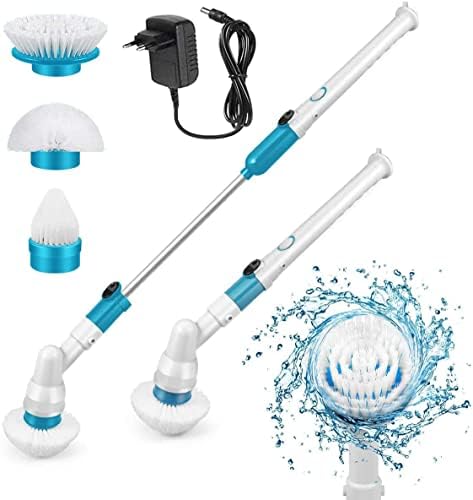KASTWAVE Electric Spin Scrubber, Adjustable Extension Handle Cordless ...