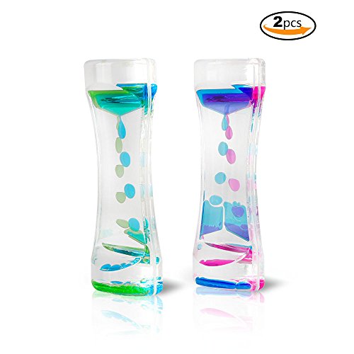 Teenitor 2 PCS Liquid Motion Timer Bubbler, Desk Sensory Toy Timer ...