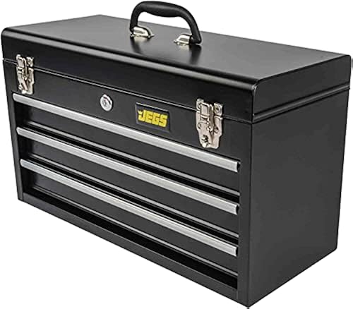 JEGS 3-Drawer Toolbox - Metal Toolbox with Ball-Bearing Drawer Slides ...