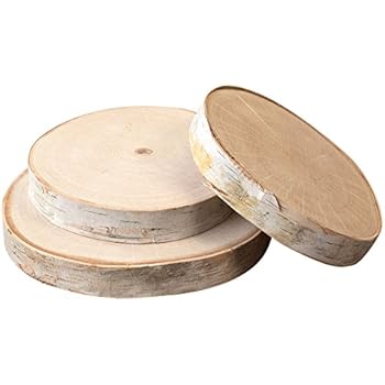 Amazon.com: Natural Mini Wood Slices, Round Birch Slabs, 1.5 to 2.5 ...