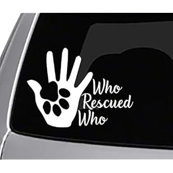 Amazon.com: Seek Racing WHO Rescued WHO Decal Dogs Puppies Cute CAR ...