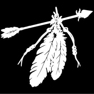 Amazon.com: Native American Indian Feathers Decal Sticker (white ...