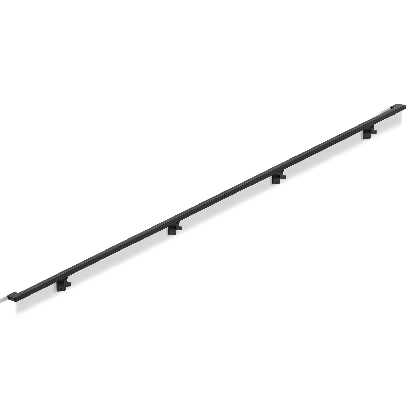Dawn Railing 12FT Black Rectangle Staircase Handrail Wall Mounted Stair ...