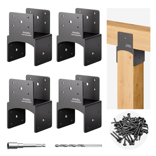 Antsky 4Pack 6x6 Post Anchor Connector , Stainless Steel Post Caps Tie ...