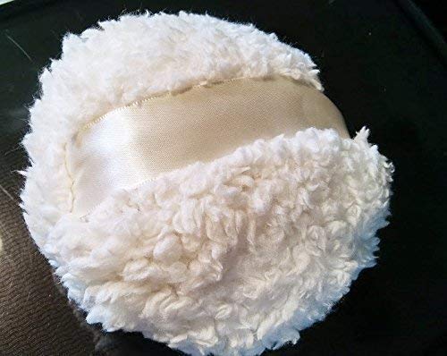 Amazon.com: White Fluffy Fleece Powder Puff for Dusting Powder - 4 ...