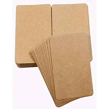 Amazon.com : Blank Kraft Paper Mini Cards 100 PCS In A Box - Message ...