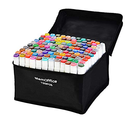 Memoffice 120 Colors Dual Tips Alcohol Markers, Art Markers Set for ...