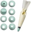 Silicone Piping Bag with Built-in Coupler and 8 Nozzles: Amazon.co.uk ...