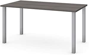 Amazon.com: Bestar 30“ x 60“ Table Desk with Square Metal Legs ...