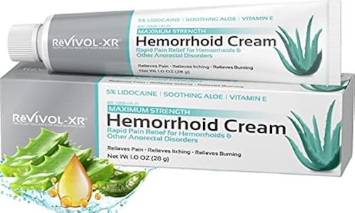 REVIVOL-XR Hemorrhoid Cream, Maximum Strength 5% Lidocaine Numbing ...