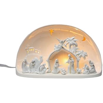 Amazon.com: Appletree Design Nativity Scene Dome Lighted, 13-5/8 by 8-1 ...
