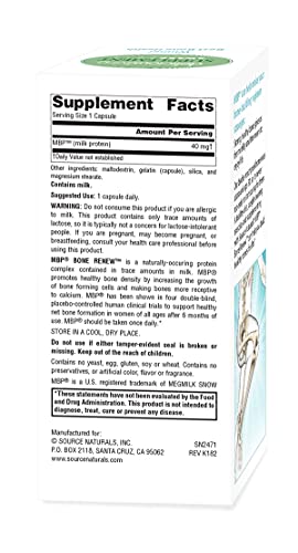 Source Naturals MBP Bone Renew - Milk Protein For Advanced Density Support - 30 Capsules ...