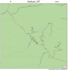 Amazon.com: Large Street & Road Map of Neihart, Montana MT - Printed ...