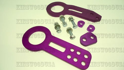 Godspeed Universal JDM Purple Front Tow Hook + Rear Tow Hook Towing Kit ...